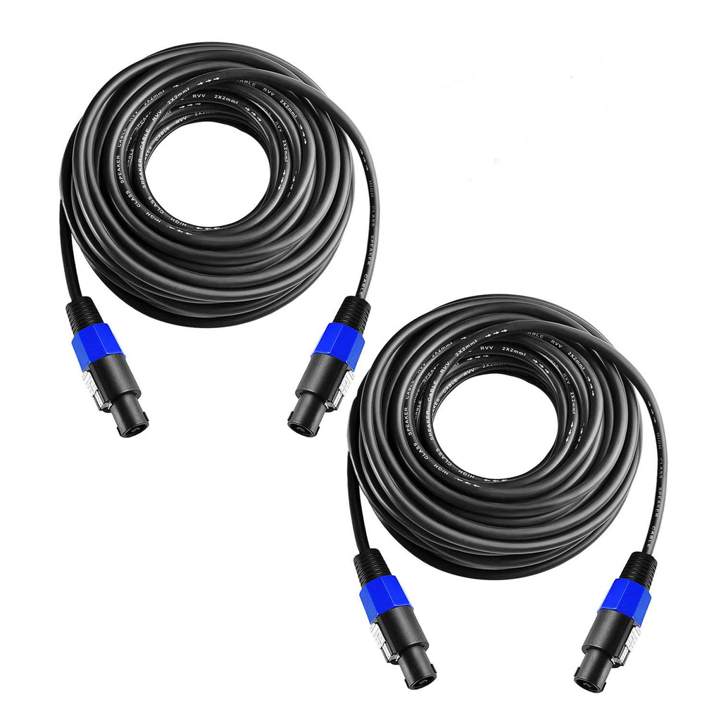 2Pcs 10 Feet Professional Speakon to Speakon Cables Wire Speaker Audio ...